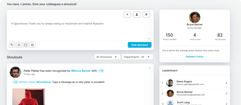 Employee Recognition Software by Teamgps for Team Culture